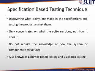 Specification Based Test Case Design Techniques | PDF