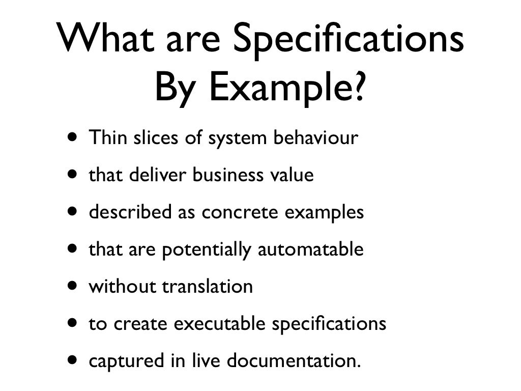 Specification by Example