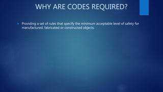 Specification, Codes and Standards (IDPPM) | PPTX