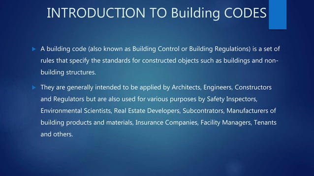 Specification, Codes and Standards (IDPPM) | PPTX