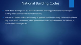 Specification, Codes and Standards (IDPPM) | PPTX