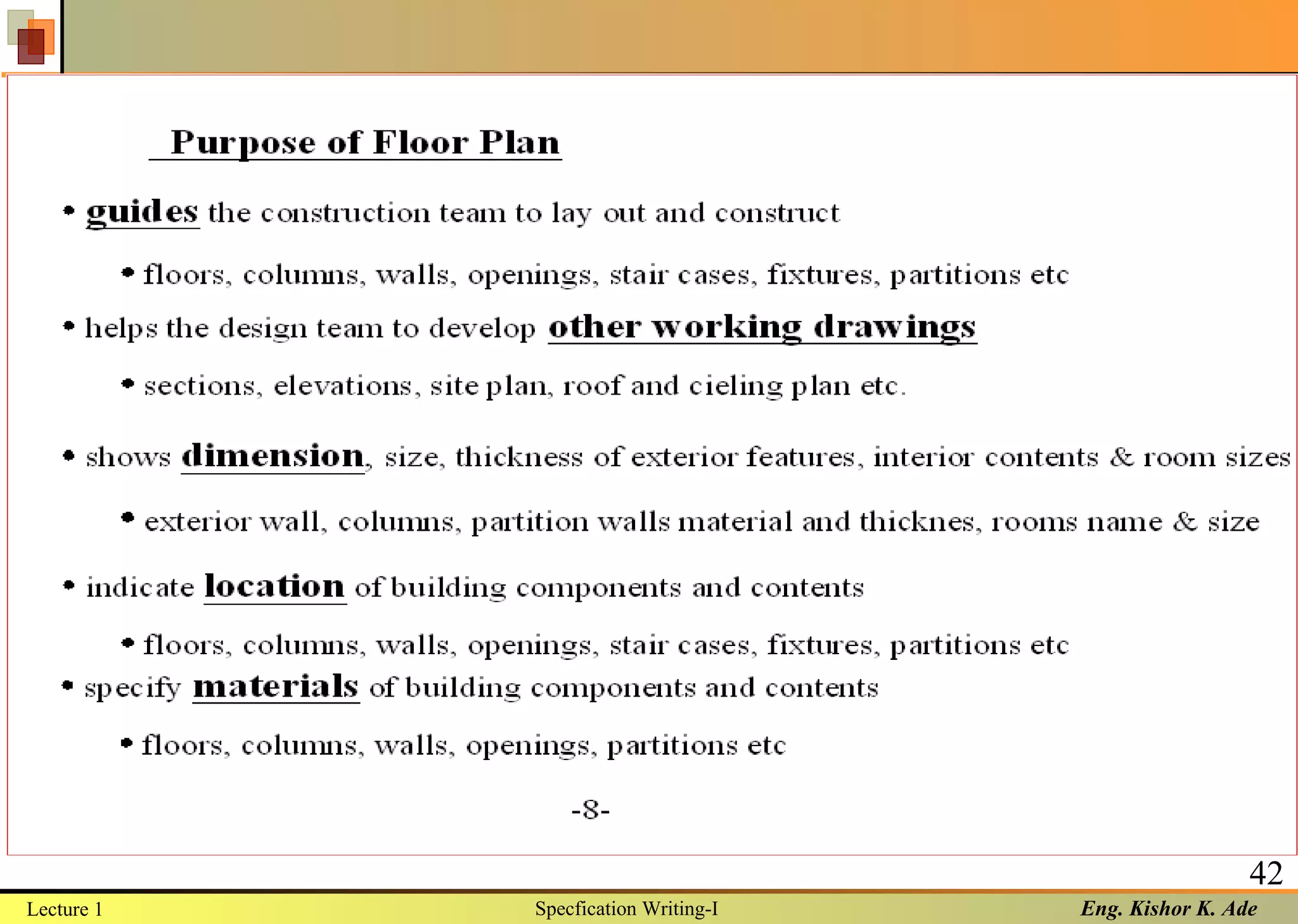 Specification Writing-I | PPT