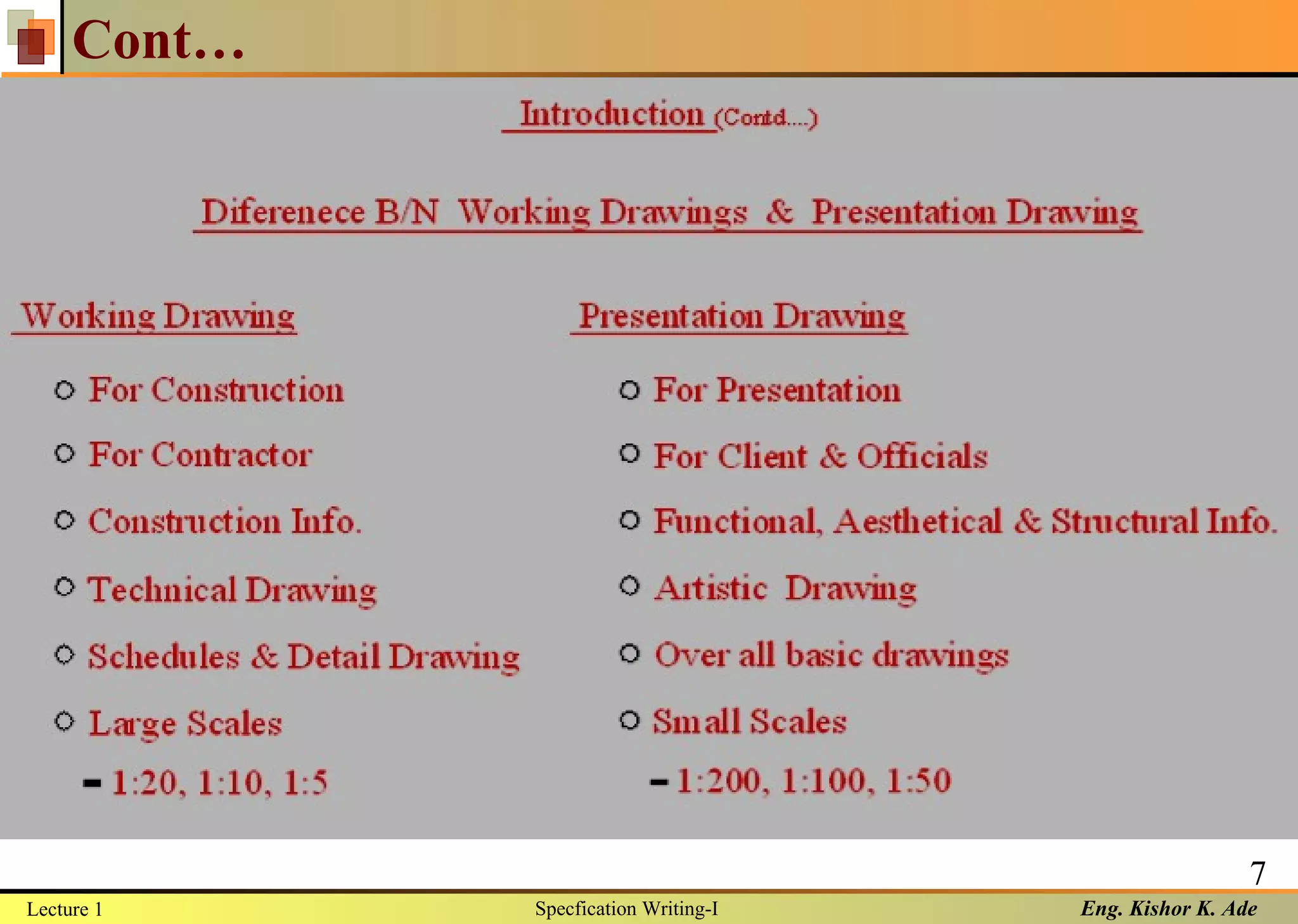Specification Writing-I | PPT