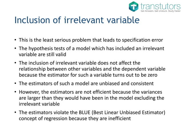Specification Errors | Eonomics | PPTX