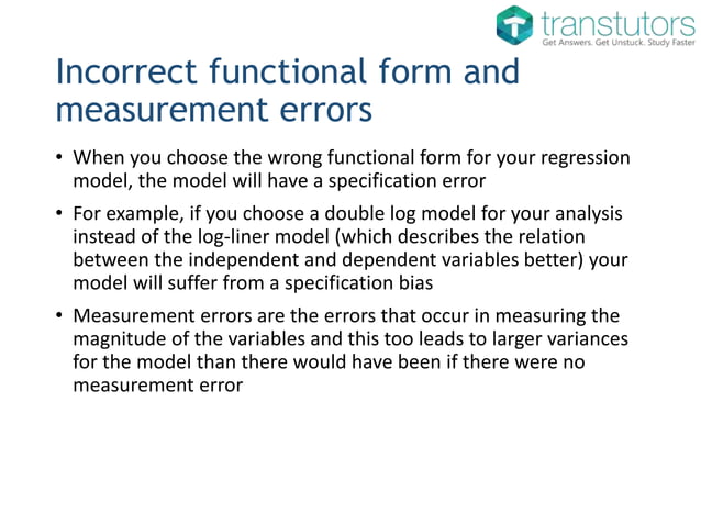 Specification Errors | Eonomics | PPTX