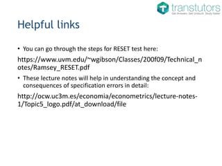 Specification Errors | Eonomics | PPTX