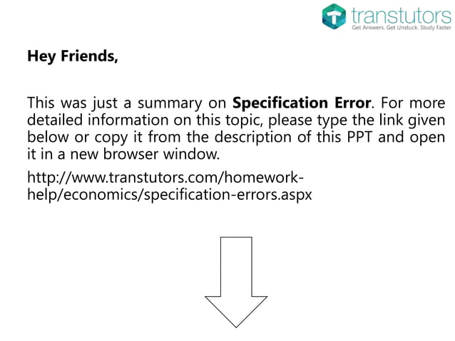 Specification Errors Eonomics Ppt
