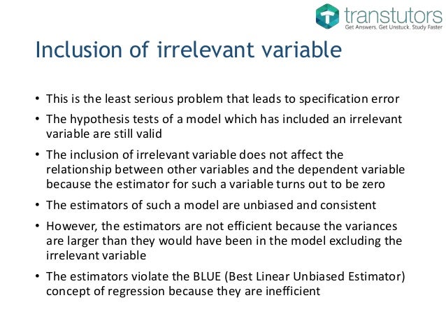 Specification Errors Eonomics