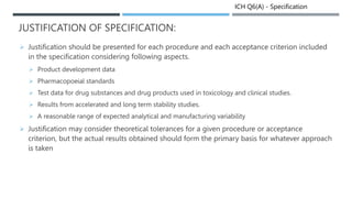 Specification: Test procedure and acceptance criteria | PPTX