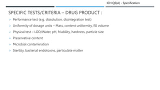 Specification: Test procedure and acceptance criteria | PPTX