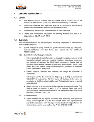 Specification for Fireproofing of Structural Steel A-CIV-SPE-000-30008 ...