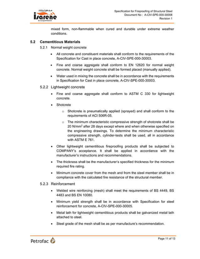 Specification for Fireproofing of Structural Steel A-CIV-SPE-000-30008-1.pdf
