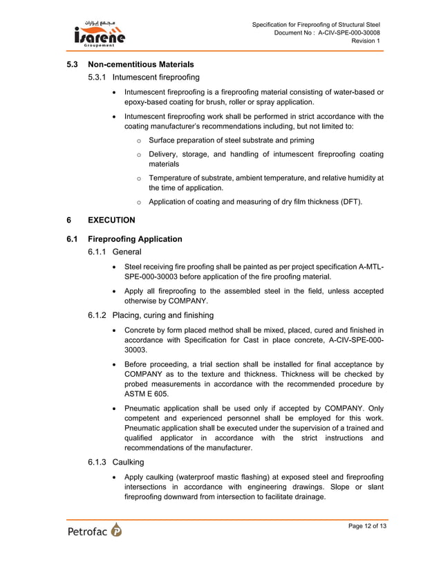 Specification for Fireproofing of Structural Steel A-CIV-SPE-000-30008-1.pdf