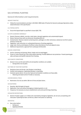 Specification for soft landscape works | PDF | Gardening | Home & Garden