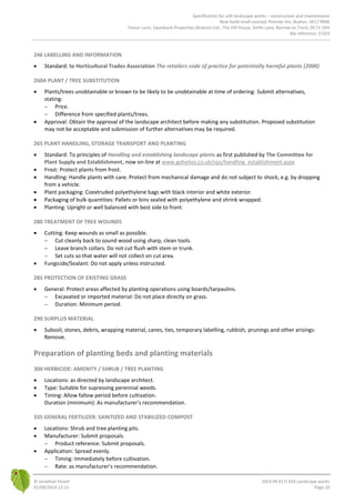 Specification for soft landscape works | PDF | Gardening | Home & Garden