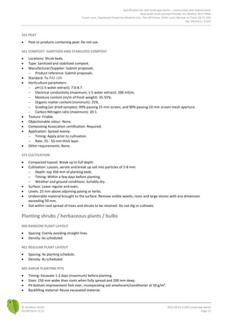 Specification for soft landscape works | PDF | Gardening | Home & Garden