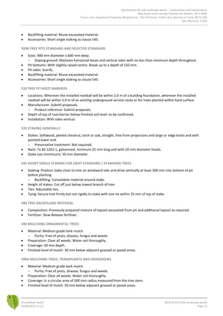 Specification for soft landscape works | PDF | Gardening | Home & Garden