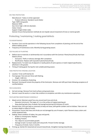 Specification for soft landscape works | PDF | Gardening | Home & Garden