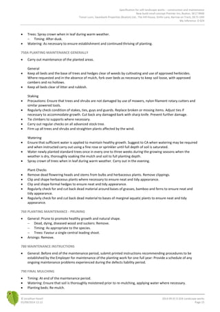 Specification for soft landscape works | PDF | Gardening | Home & Garden