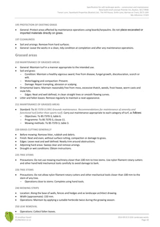 Specification for soft landscape works | PDF | Gardening | Home & Garden