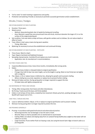 Specification for soft landscape works | PDF | Gardening | Home & Garden