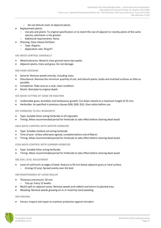 Specification for soft landscape works | PDF | Gardening | Home & Garden