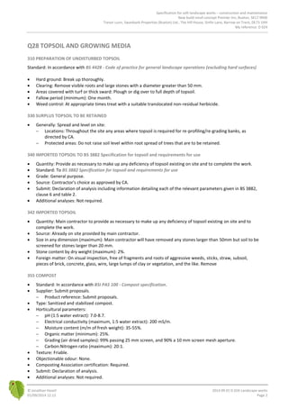 Specification for soft landscape works | PDF | Gardening | Home & Garden