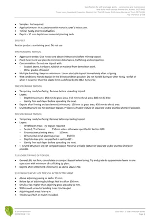 Specification for soft landscape works | PDF | Gardening | Home & Garden