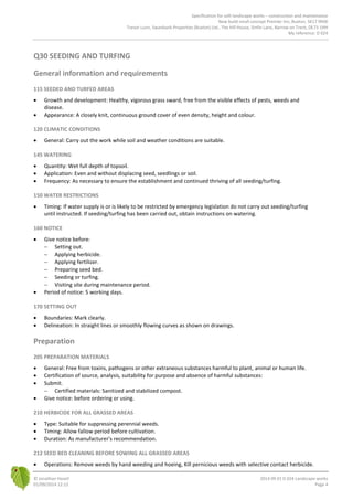 Specification for soft landscape works | PDF | Gardening | Home & Garden