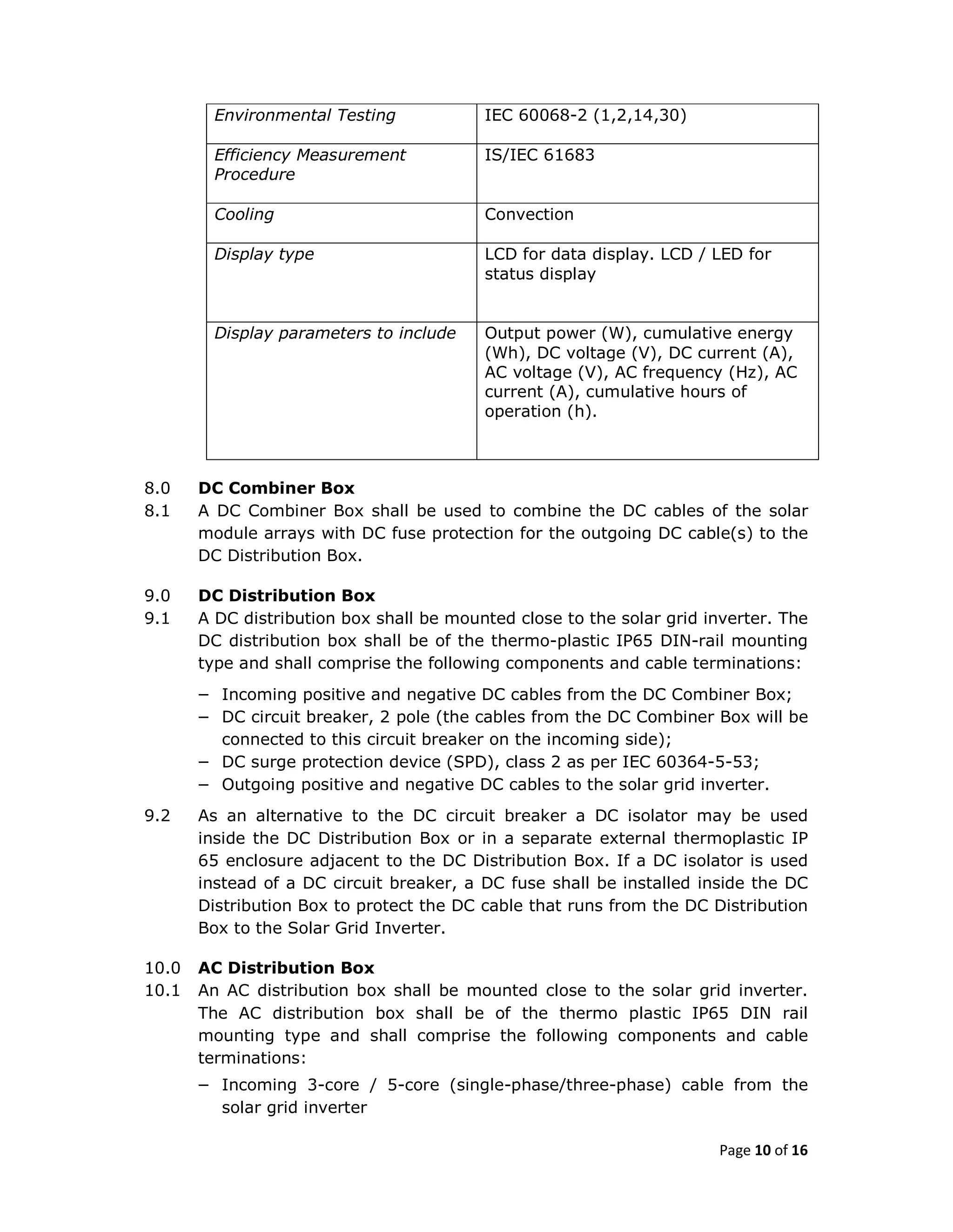 Specification grid tie_spv_plant | PDF