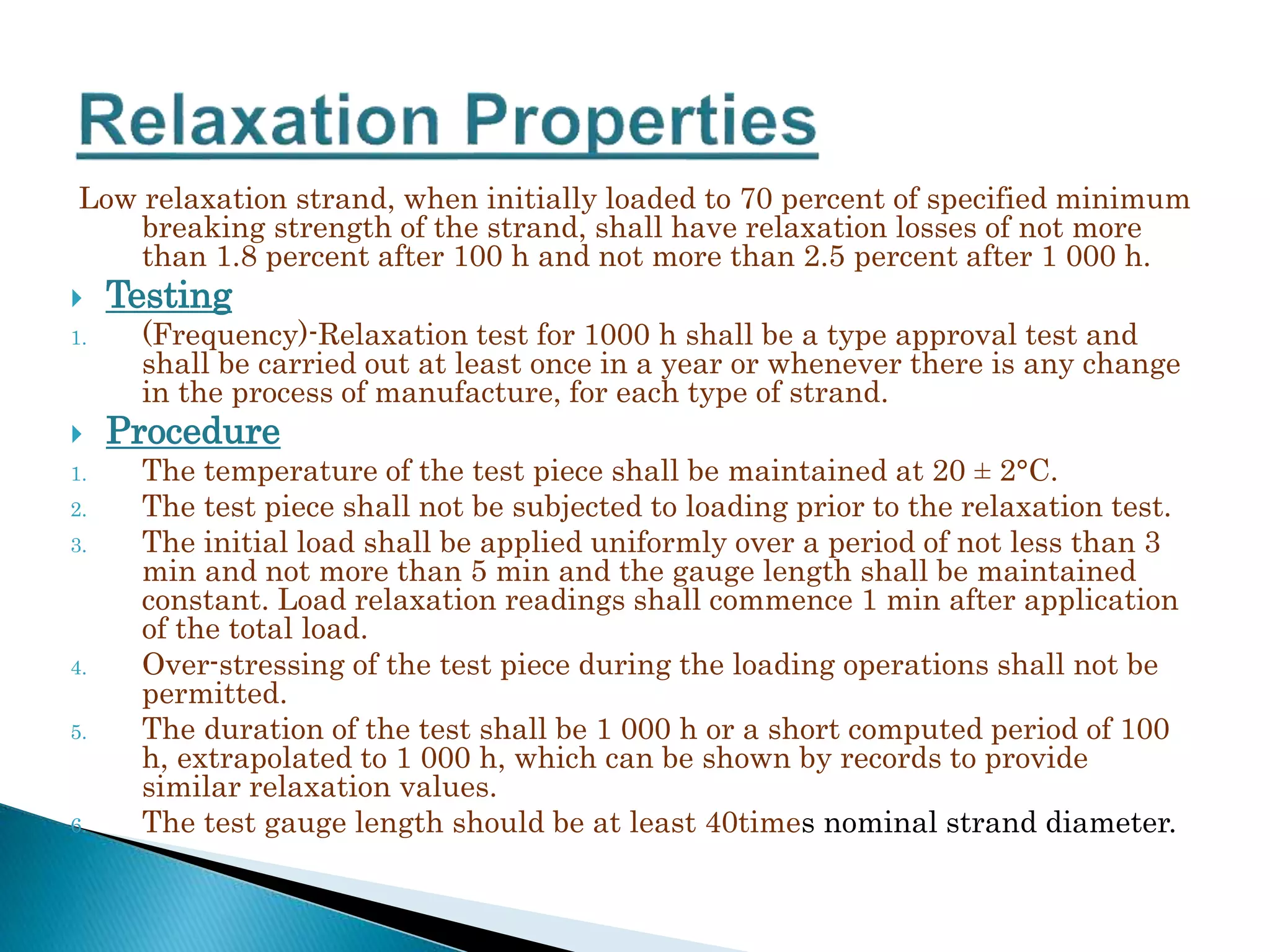 Specification on prestressing strand | PPTX