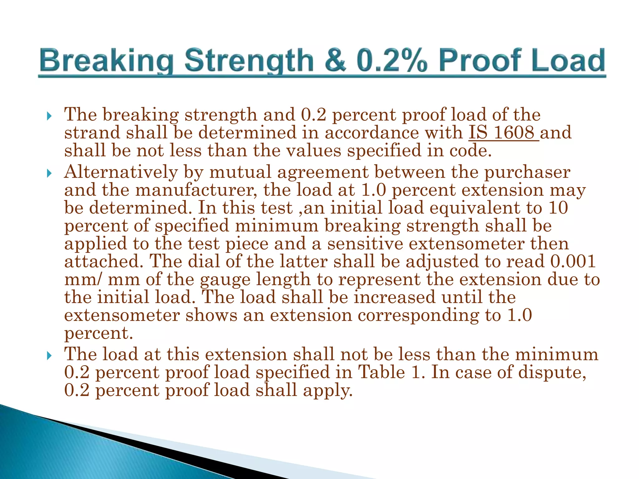 Specification on prestressing strand | PPTX