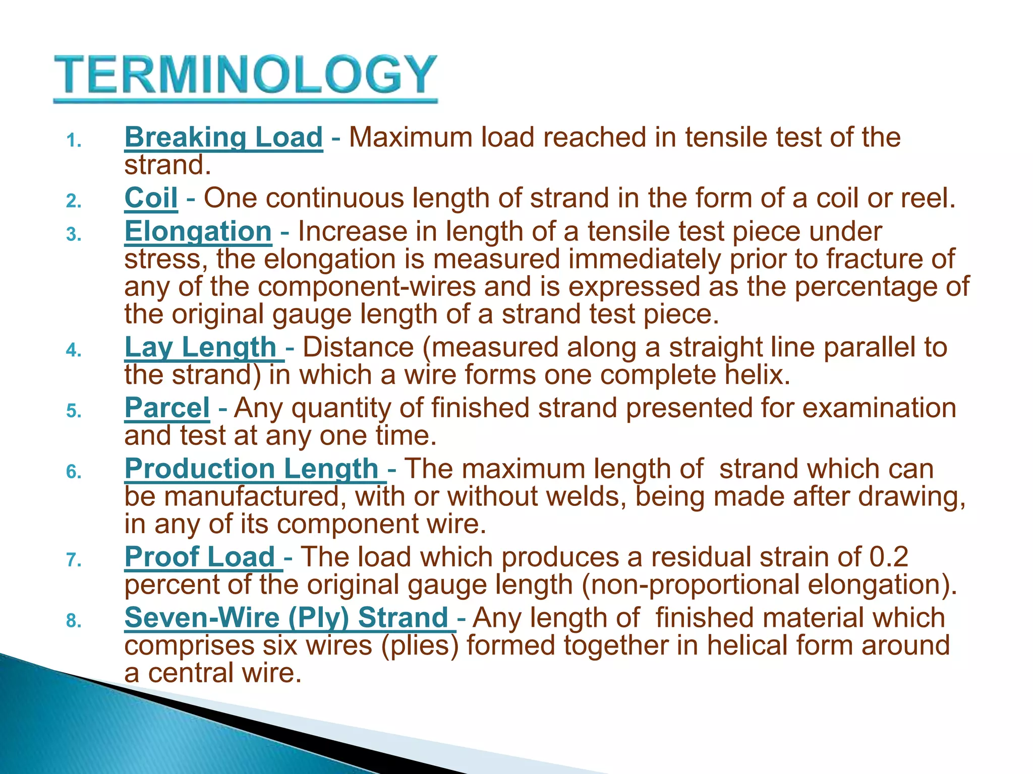 Specification on prestressing strand | PPTX