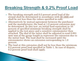 Specification on prestressing strand | PPTX