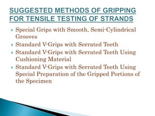 Specification on prestressing strand | PPTX