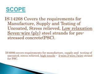 Specification on prestressing strand | PPTX