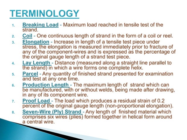 Specification on prestressing strand | PPTX