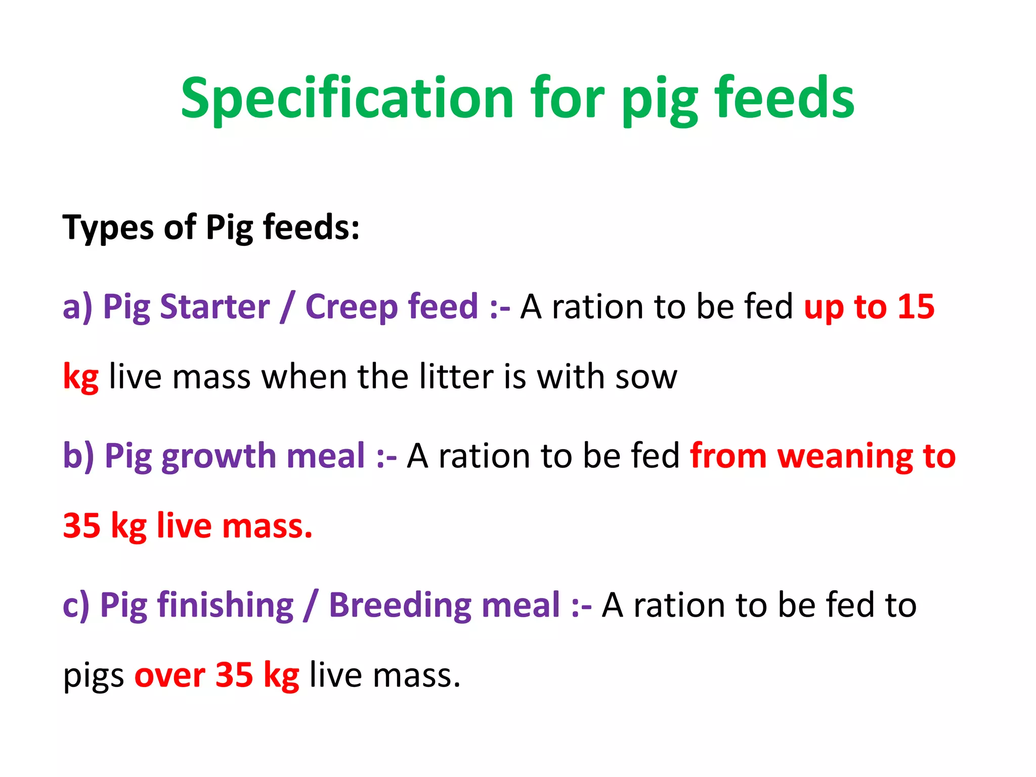 Specifications of feed ingredients and finished feeds bis standard | PPTX