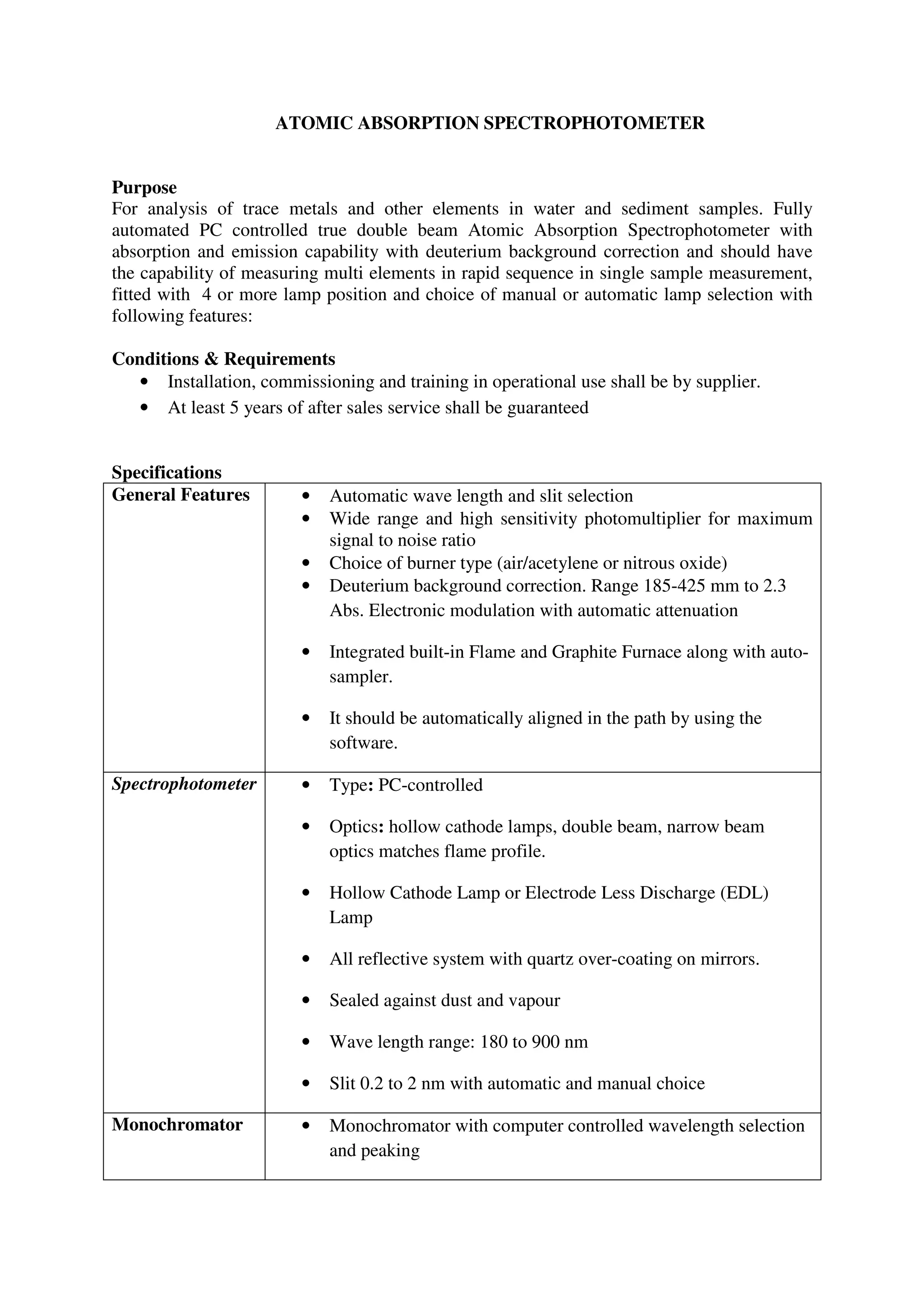 Specifications aas | PDF
