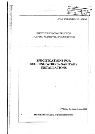 Specifications for building works (vol. ii) | PDF