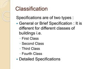 Specifications of buildings | PPTX