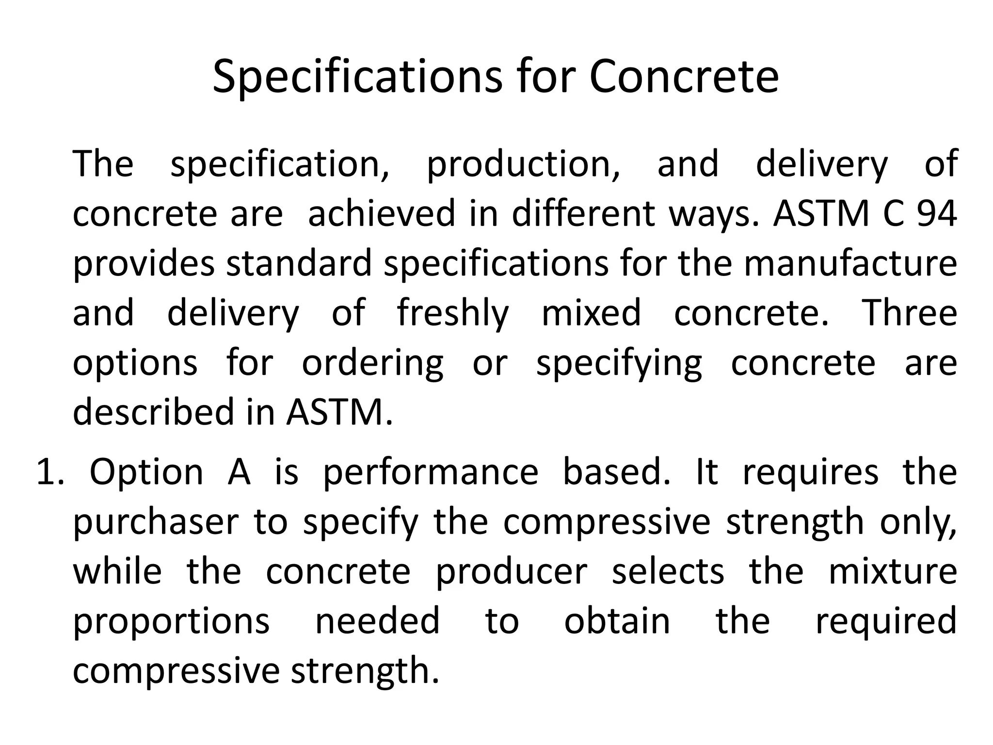 Specifications of concrete | PPTX