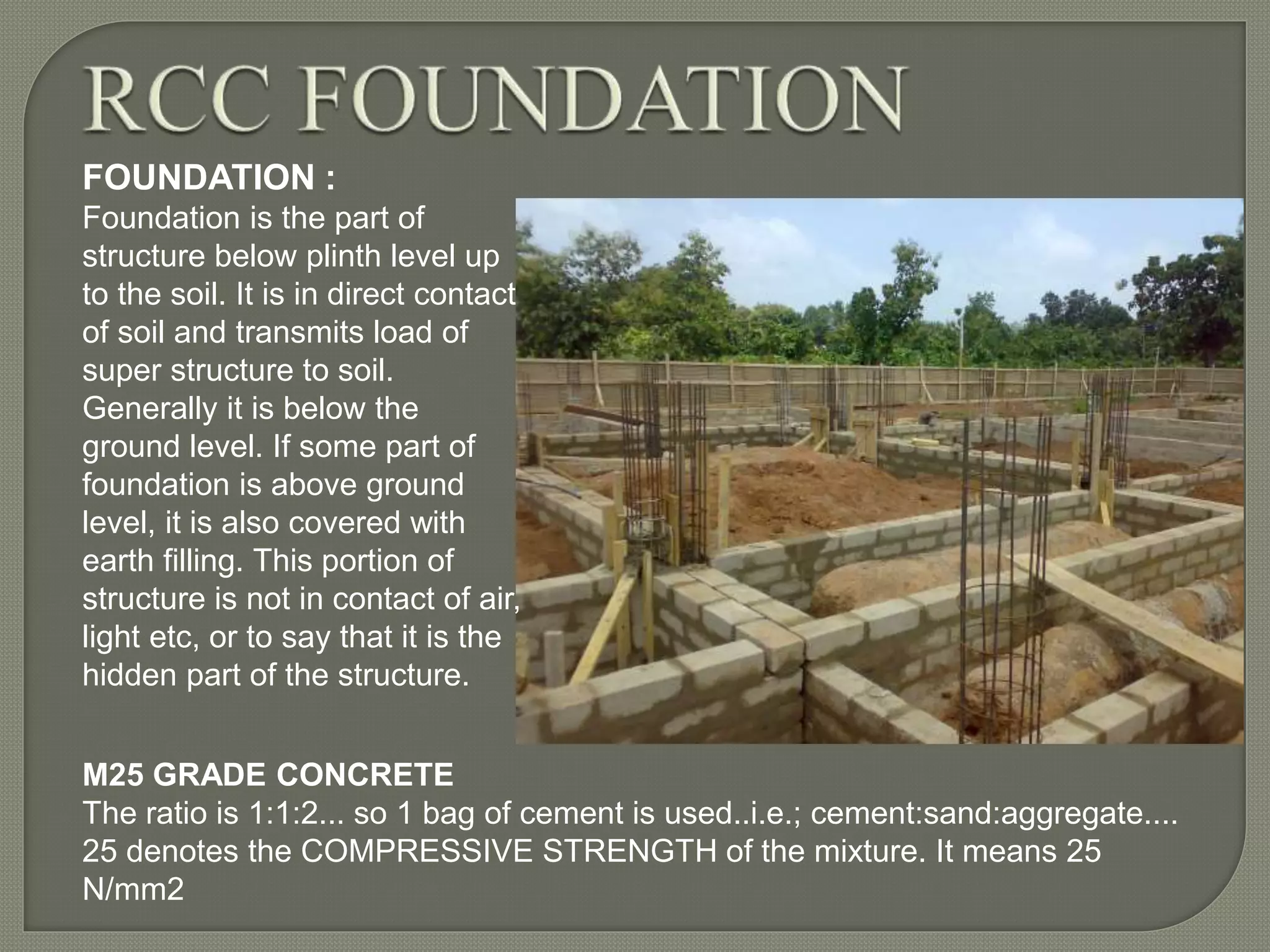Specifications of rcc foundation | PPTX