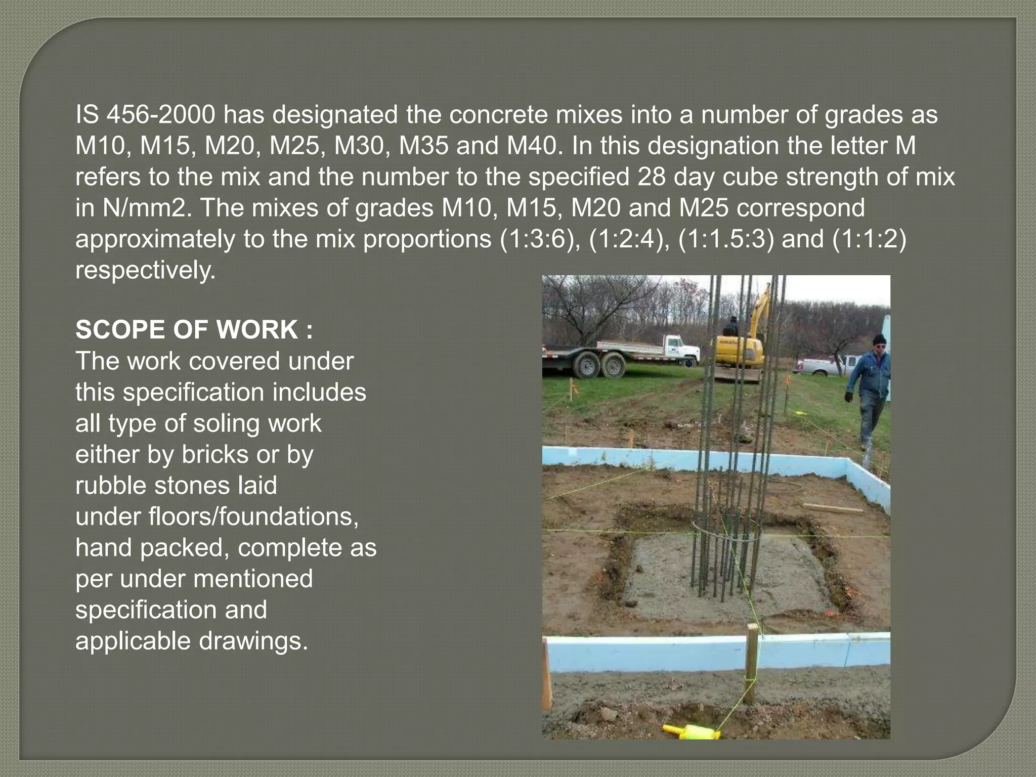 Specifications of rcc foundation | PPTX