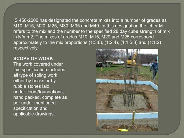 Specifications of rcc foundation | PPTX | Civil Engineering Industry ...