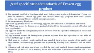 Specification,standard and marketing of egg & egg products | PPTX