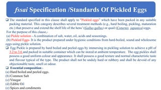 Specification,standard and marketing of egg & egg products | PPTX