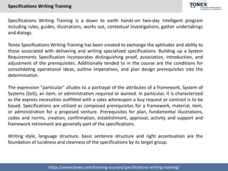 Specifications Writing Training by Tonex | PPTX