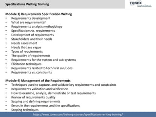 Specifications Writing Training by Tonex | PPTX