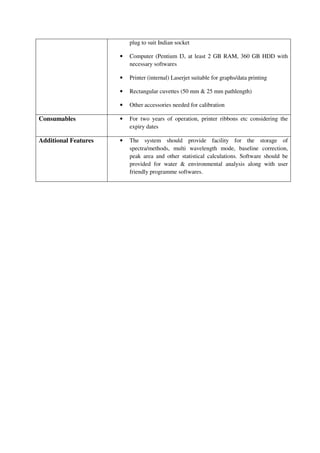 Specification uv spectrophotometer | PDF